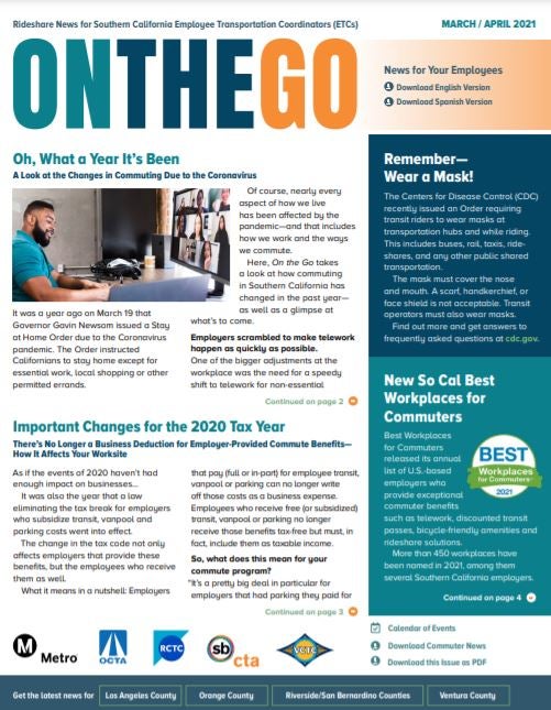 On-the-Go Commuter Newsletter For ETCs: March/April 2021 Edition ...